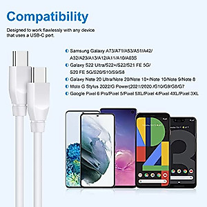 C Charger Cable for Google Pixel 6 Pro 6FT Fast Charging Cord 2Pack PD Power Cord for Google Pixel 7 7 Pro 6 Pro 6a 5a 5 4a 4xl 3a 3xl,Samsung Galaxy Z Fold 4,Z Flip 4,S23 S22,S21,S20,S10,A53,A13,A03S