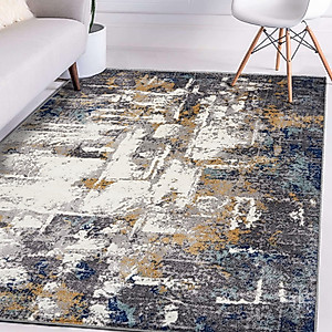LUXE WEAVERS Gray 8 ft.x 10 ft Hampstead Abstract Area Rug