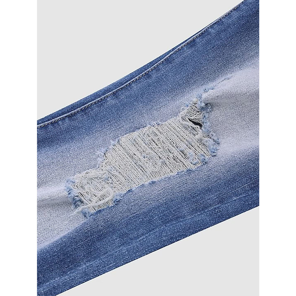 Flamingals Skinny Jeans for Women Mid Rise Stretchy Ripped Jeggings Distressed Sexy Curvy Trendy Denim Jeans Blue M