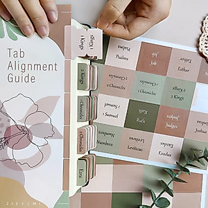 ZIEYOMI Bible Tabs, Bible Study Journaling Supplies, Large Print Bible Book Tabs for Women and Men, 66 Bible Index Tabs Old and New Testament, Includes 14 Blank Bible Journaling Tabs - Vintage Color