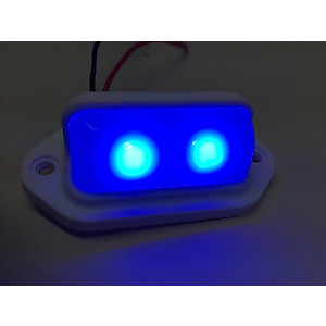 Marine Boat LED RV Blue LED Companion Way Courtesy Light 2.6"X1.3" White HOUSING