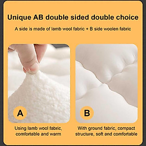 ALKANI King Futon Mattress, Winter Fleece Japanese Futon Floor Mattress, Thick Fluffy Foam Mattress Topper, Guest Foldable Mattress (Color : White, Size : King)