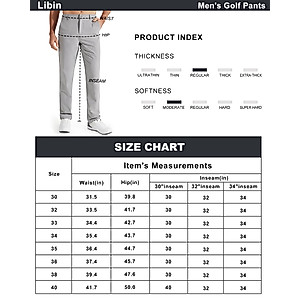 Libin Mens Golf Pants Stretch Work Dress Pants 30" Quick Dry Lightweight Business Casual Pants for Men Comfy Water Resistant, Light Grey, 40W x 30L
