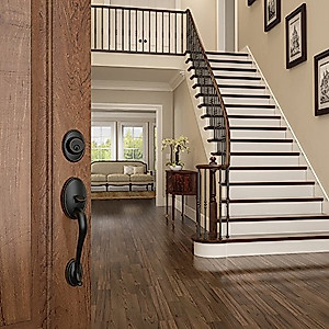 Schlage Wakefield Single Cylinder Handleset and Andover Knob, Aged Bronze (F60 WKF 716 AND)