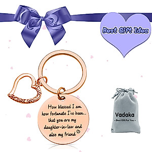 Vadaka Daughter in Law Keychain Daughter in Law Gifts from Mother in Law Wedding Gift Bonus Daughter Gift Jewelry Bridal Shower Gift Step Daughter Gift Appreciation Jewelry Christmas Birthday Gift