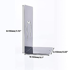 KelBay Office Heavy Duty Bookends Decorative, Cat Design Metal Sturdy Book Ends Stopper with Anti Slip Rubber Base Hold Support Black k-02 bookend