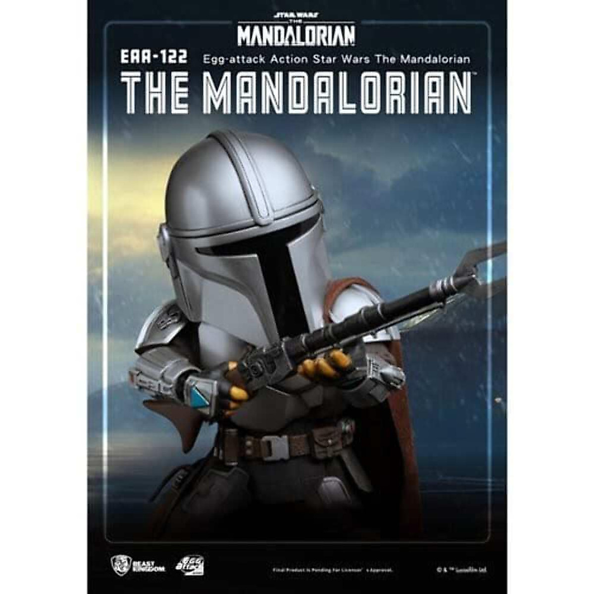 Beast Kingdom Star Wars: The Mandalorian: The Mandalorian EAA-122 Egg Attack Action Figure, Multicolor
