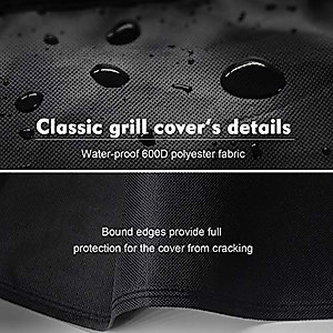 Kingkong 7139 Grill Cover for Weber Spirit II 300 and Spirit 200 Series (with Side Mounted Controls) Gas Grill Including Brush, Tongs and Thermometer