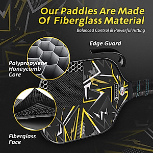 Kickticks 2024 Pickleball Paddles Set - USAPA Approved Carbon Fiber, Graphite Surface, Comfort Grip - Lightweight, Balls & Bag - Ideal for Beginners