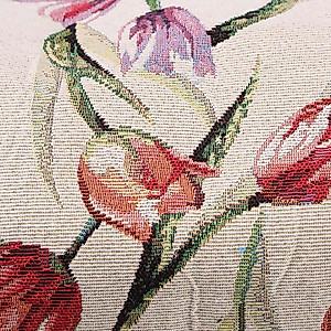 Knitting Bag, Household Fabric Knitting Yarn Storage Bag Tote Organizer for Sewing Tools and Accessories Storage (# 2) (Red Flower)