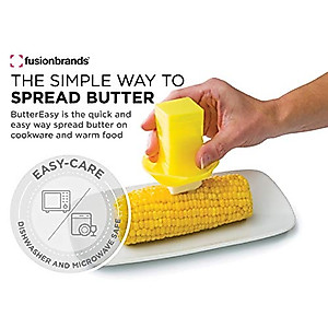 FusionBrands ButterEasy Butter Spreader and Butter Stick Holder - The Simple Way to Spread Butter - Easily Spread Butter on Cookware, Baking Dishes, Corn, Toast and Other Warm Foods