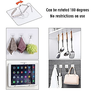 24 Packs -Adhesive Hooks Bathroom/Kitchen Wall Hooks Nail Free Sticky Hanger with Stainless Hooks Reusable Towel Utility Hooks