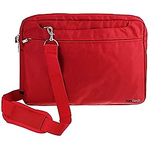 Navitech Red Sleek Water Resistant Travel Bag - Compatible with SUNPIN 9.5" Portable DVD Player