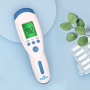 Equinox International, Digital Forehead Thermometer - Thermometer for Adults - No Touch Thermometer (Non Contact) - Body/Surface/Room Temperature Scanner � LCD Display Ideal for Whole Family & Babies