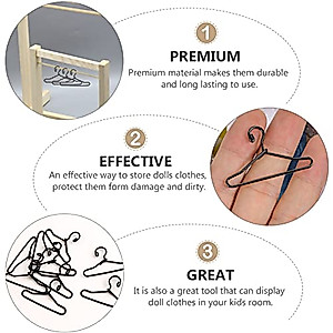 SAFIGLE 25pcs Simple Sturdy Miniature Dress for House Small Coat Clo Hangers Plastic Holders Clothes Black Outfit Holding Rack Clothing Mm Practical Support Hanging Wire Accessories