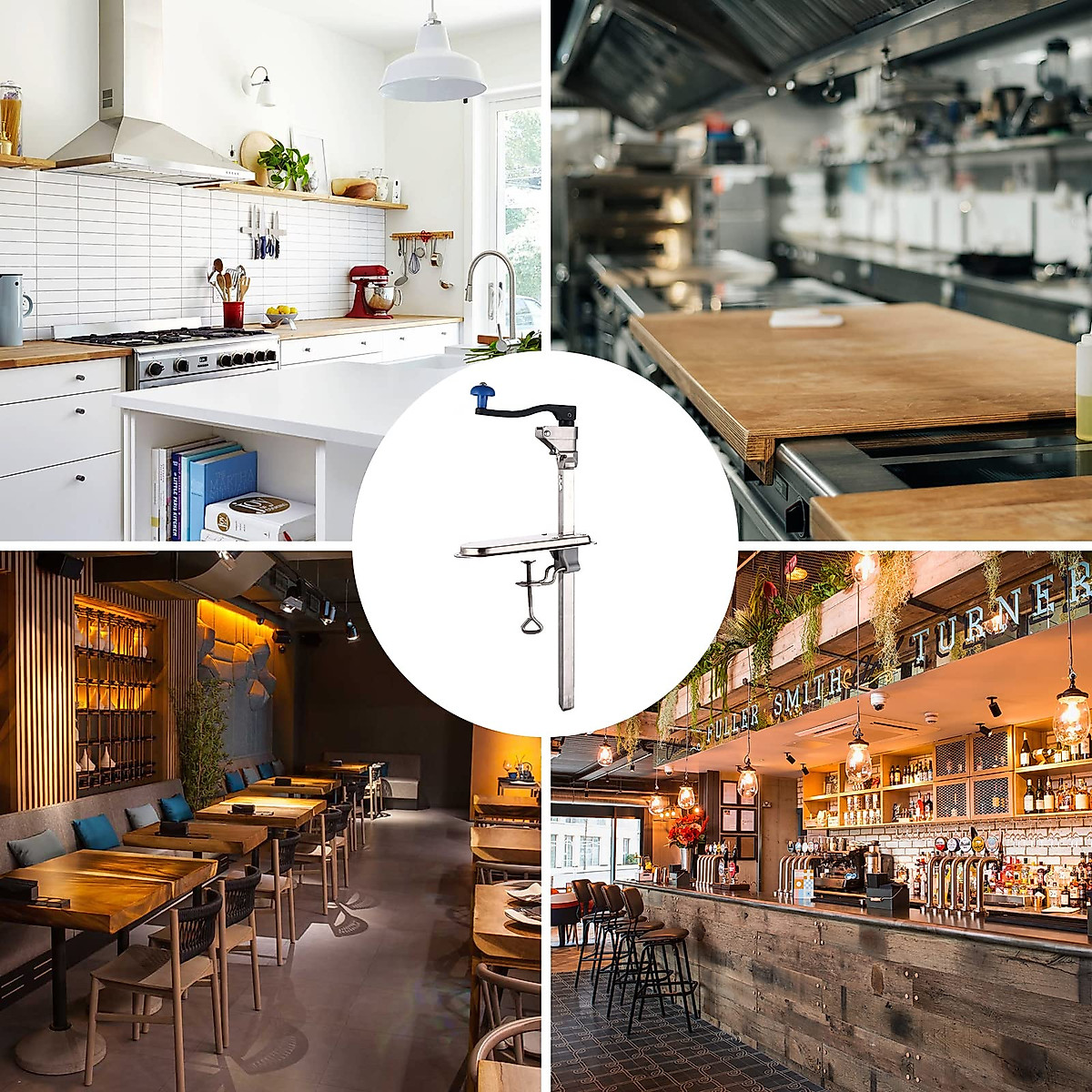 Erinaik Commercial Can Opener Heavy Duty for #10 Cans, 23.2” Manual Table Can Opener with Plated Steel Base for Large Cans Up to 18” Tall, for Restaurant Hotel Bar Compatible with Edlund