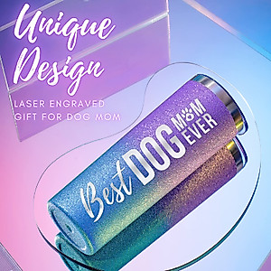 Onebttl Dog Mom Gifts for Women, Dog Lovers Tumbler Insulated Stainless Steel Cup (20oz, Rose Gold)