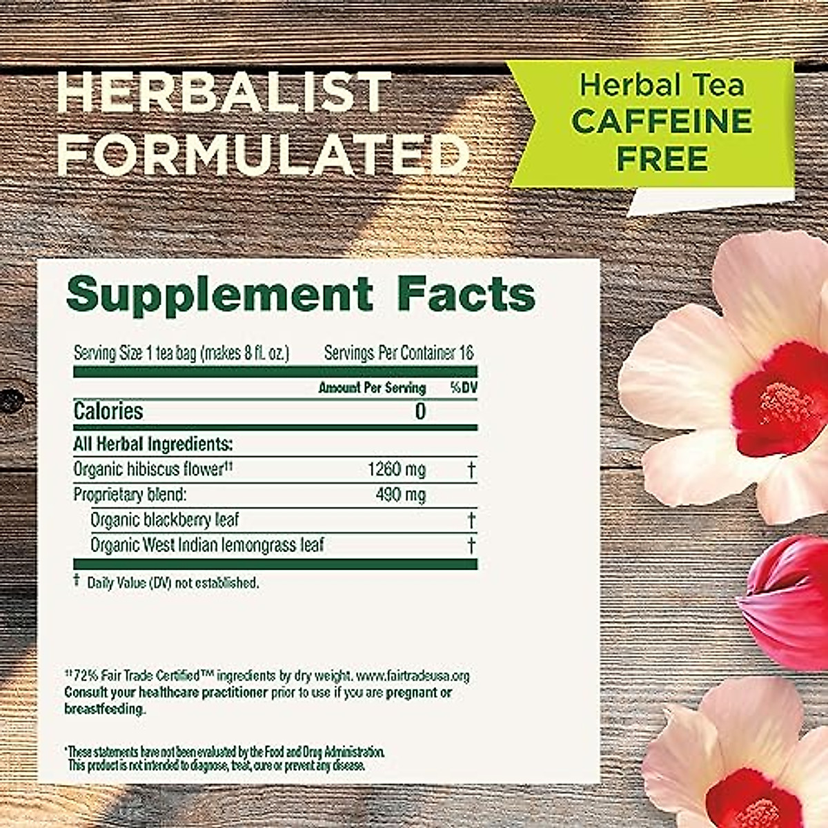 Traditional Medicinals Organic Hibiscus Herbal Tea, 16 Tea Bags (Pack Of 1)