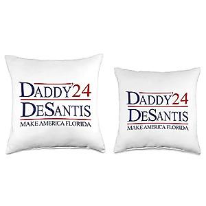 Daddy 24 Desantis 2024 Election Daddy 2024 Desantis Make America Florida Throw Pillow, 16x16, Multicolor