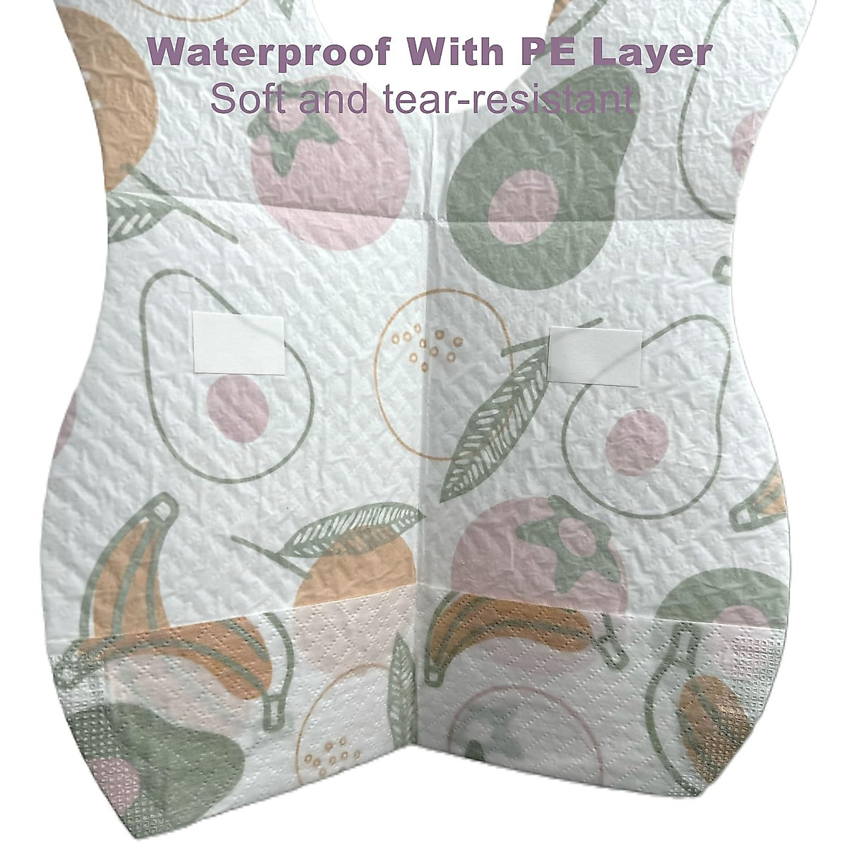 SUNVENO Disposable Bibs, Cute Baby Bib Waterproof for Toddlers with Adjustable Fastener, Individual Packaged, 60 Pieces