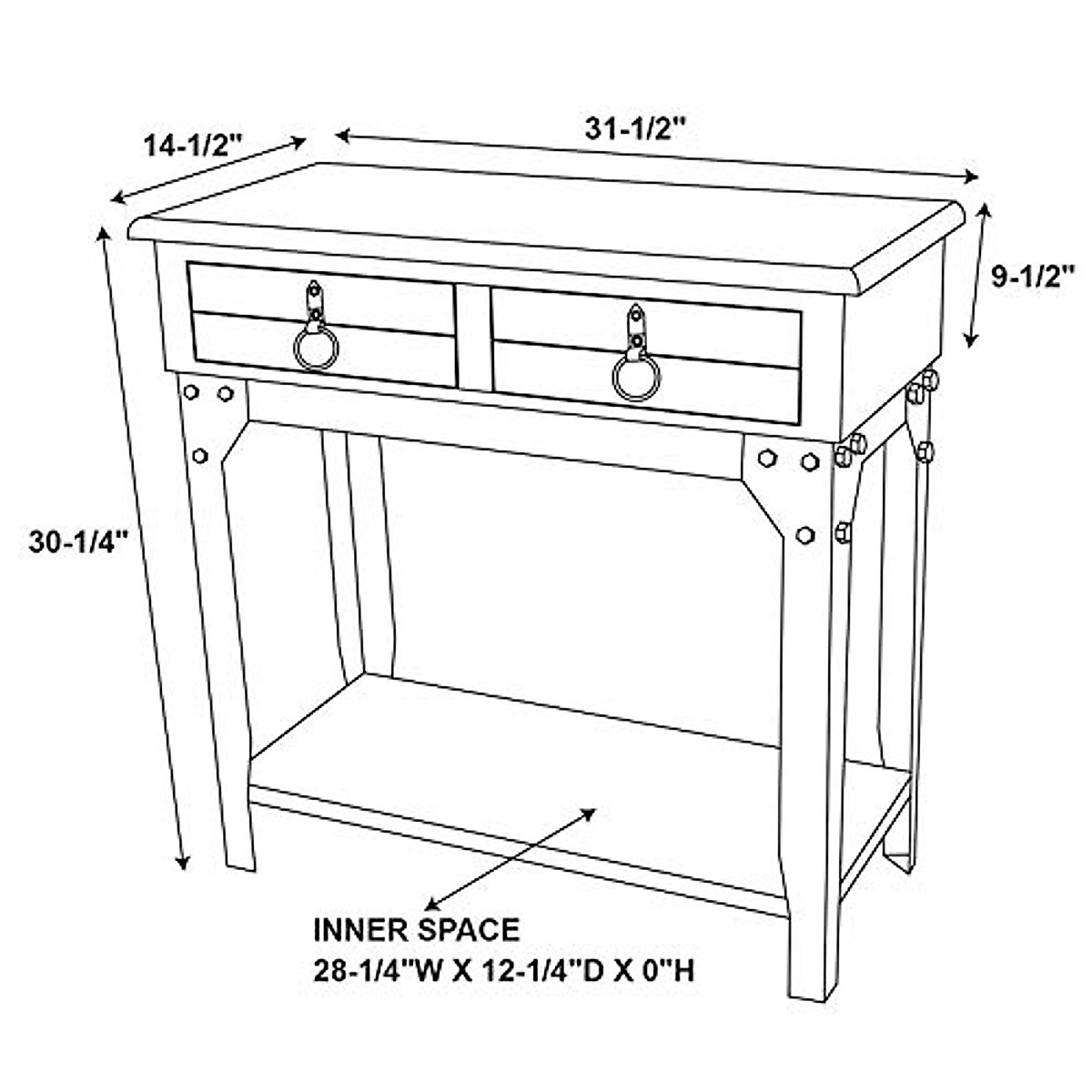 Powell Furniture Calypso Small Hall Console