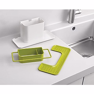 Joseph Joseph 85049 Sink Caddy Kitchen Sink Organizer Sponge Holder Dishwasher-Safe, Large, Green