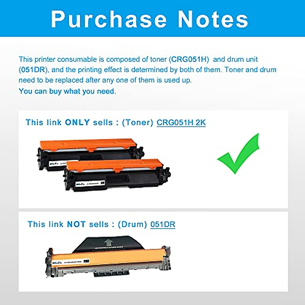 LCL Compatible Toner Cartridge Replacement for Canon 051H CRG051H CRG-051H 2169C001 4100 Pages LBP162dw MF264dw MF267dw MF269dw LBP160 MF260 (2-Pack Black)