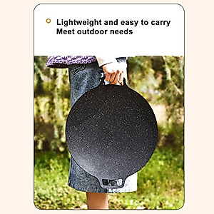 Buachois Korean Grill Pan,Nonstick Round Griddle Grill Pan for Korean BBQ,Round BBQ Griddle with Handle,Multifunctional Stove Plate for Meats, Pancakes, Ribs (Gas Model 30cm)