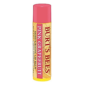 Burt's Bees 100% Natural Moisturizing Lip Balm, Pink Grapefruit with Beeswax & Fruit Extracts, 1 Tube