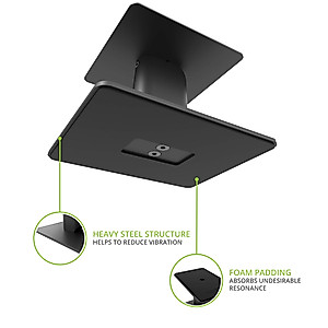 Kanto SP6HD Desktop Speaker Stands for Medium/Large Bookshelf Speakers & Mid-Size/Full-Size 4”-7” Studio Monitors | 6" Tall | Black | Pair