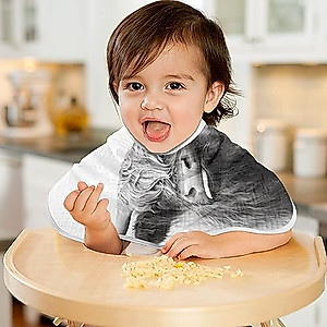 WELLDAY Muslin Baby Burp Cloths Set of 1, Soft Absorbent Highland Cow Muslin Washcloths, Bibs, Face Towel for Newborn Boys Girls, 22 x 11 Inch