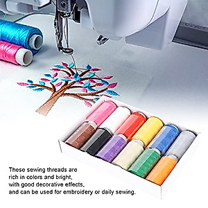12Pcs Sewing Thread Set, Colorful Polyester Embroidery Tools Handmade DIY Knitting Supplies, Sewing Kit with Thread for Sewing - Essential DIY Sewing Supplies