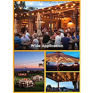 Solar String Lights Outdoor with Remote and Clips - 55FT(45+10) 16 LED Patio Lights with Type-C Port, 3 Modes S14 Lights, Waterproof Cafe Lights Shatterproof for Outside Garden Bistro Party Backyard