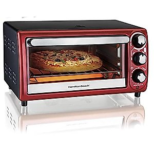 Hamilton Beach 4-Slice Toaster Oven, Red