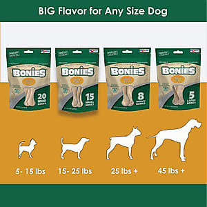 Bonies Natural Skin & Coat Formula Small-Sized Single Bone - Promote Silky Coat & Healthy Skin, Healthy Teeth & Fresh Breath, Low Calories - Chicken Flavor, 1 Bone