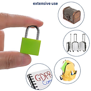 Prasacco 4pcs Suitcase Locks with Keys,Padlock with Keys ABS Plastic Covered Copper Luggage Locks Small lock for Home School Classroom Matching Game