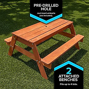 Sportspower wp-582u Kids Picnic Table with Play Features, Brown