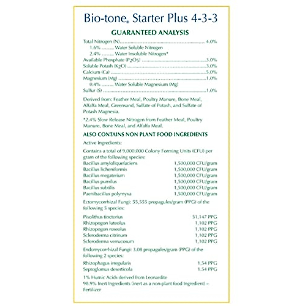 Espoma Organic Bio-Tone Starter Plus 4-3-3 Natural & Organic Starter Plant Food with Both Endo & Ecto Mycorrhizae; 4 lb. Bag; The Ultimate Starter Fertilizer - Pack of 3