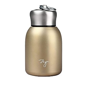 10.15oz/300ML Mini Thermal Mug Leak Proof Vacuum Flasks Travel Thermos Stainless Steel Drink Water Bottle Thermos Cups for Indoor and Outdoor (Gold)