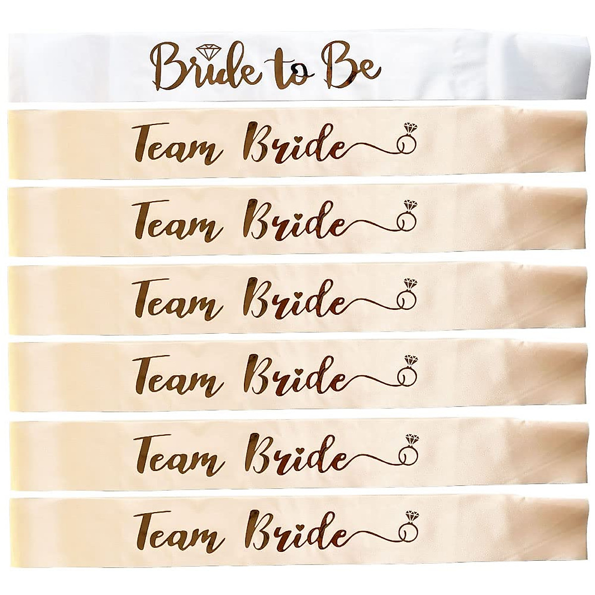 NAUXIUDSJS Bride to Be Sash, Bachelorette Party Supplies Engagement Party Favors, Bridal Shower Sashes Bachelor Decorations Just Married Gift Engaged Decor Accessories,Rose Gold