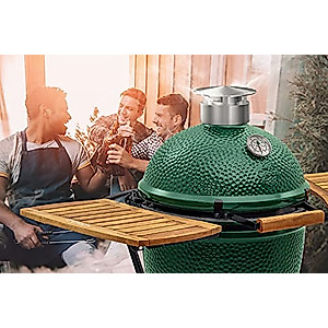 Skyflame Stainless Steel Grill Chimney Top Vent Cap Replacement Compatible with Large Big Green Egg - Updated Version - Clamshell Design