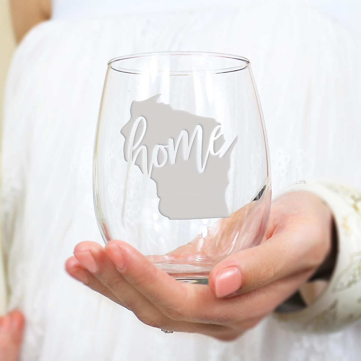 Wisconsin State Stemless Wine Glass - Wisconsin Gift, Wisconsin Wine Glass, Wisconsin Fan Gift