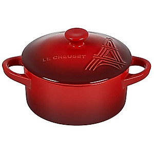Eiffel Tower Stoneware Mini Cocotte - Cerise
