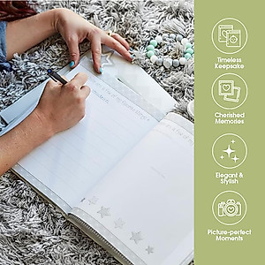 Lil Peach First 5 Years Dream Big Wordplay Baby Memory Book, Gender-Neutral Baby Keepsake for New and Expectant Parents, Pregnancy And Milestone Journal, Gray