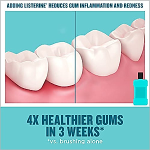 Listerine Ultraclean Oral Care Antiseptic Mouthwash, Everfresh Technology to Help Fight Bad Breath, Gingivitis, Plaque & Tartar, ADA-Accepted Tartar Control Oral Rinse, Arctic Mint, 1 L