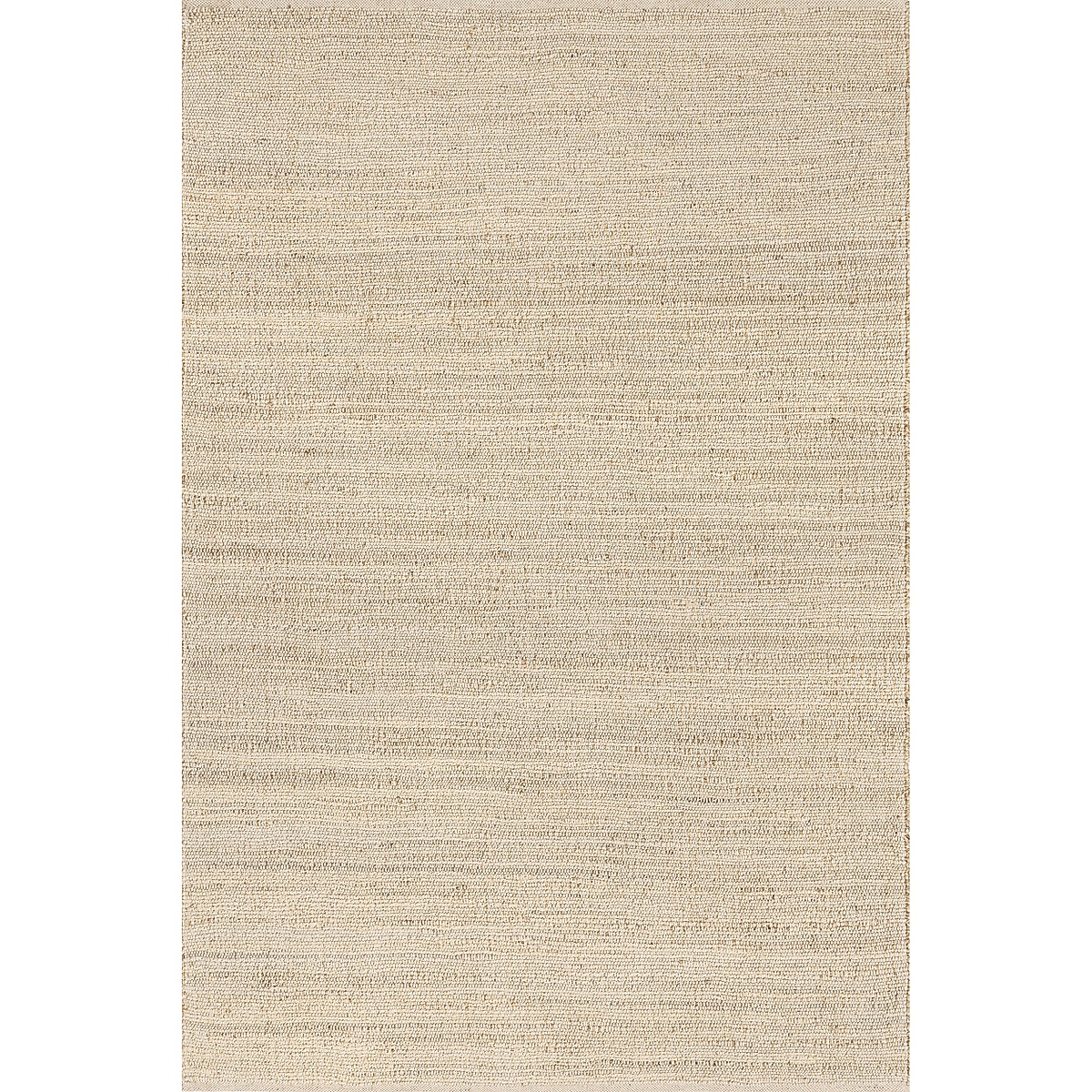 nuLOOM 4x6 Elfriede Jute & Cotton Hand Woven Area Rug, Natural, Solid Rustic Farmhouse Style, Weaved Design, Natural Fiber, For Bedroom, Living Room, Dining Room, Hallway, Office, Entryway