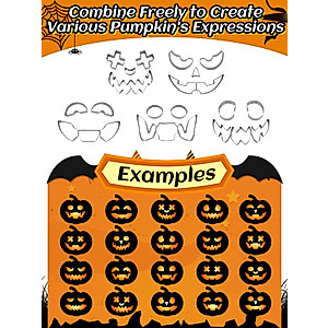 Beeplove Pumpkin Carving Kit - 25 Pcs Safe Pumpkin Carving Stencils with Lights Carving Knive Scooper Hammer, Stainless Steel Carving Tools for Halloween Adults Kids DIY Pumpkins