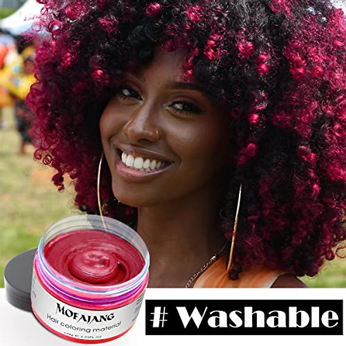 Red Hair Wax Color, SOVONCARE Temporary Dye Wax Natural Hairstyle Cream Hair Pomades for Women & Men Party Cosplay Halloween Date 4.23 oz (Red)