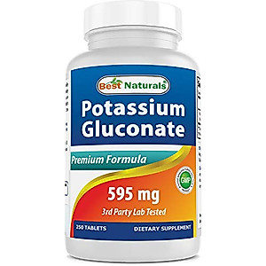 Best Naturals Potassium Gluconate Supplement 595 Mg Tablet, 250Count