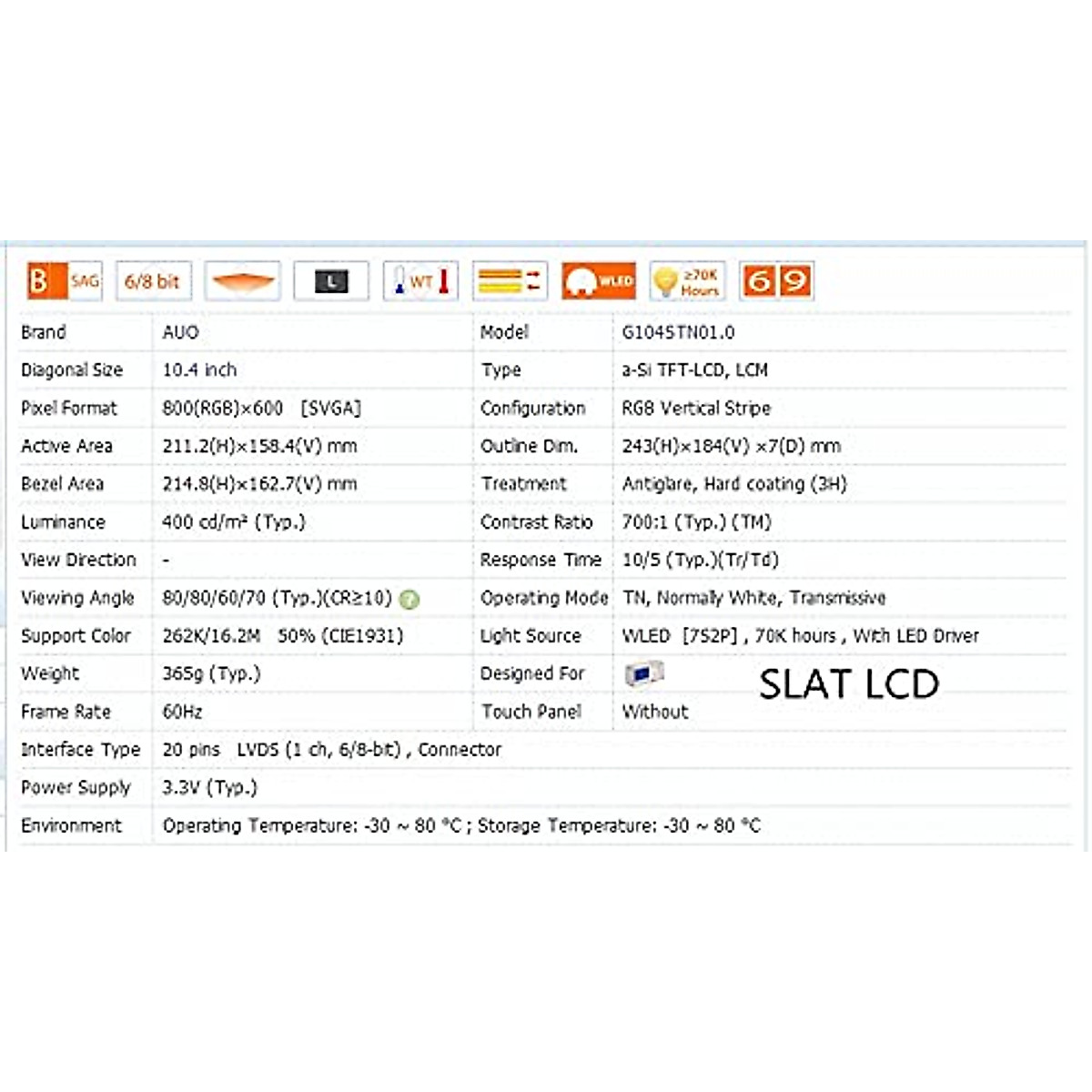 AUO 10.4 Inch LCD Screen G104STN01.0 with Full kit of Driver Board